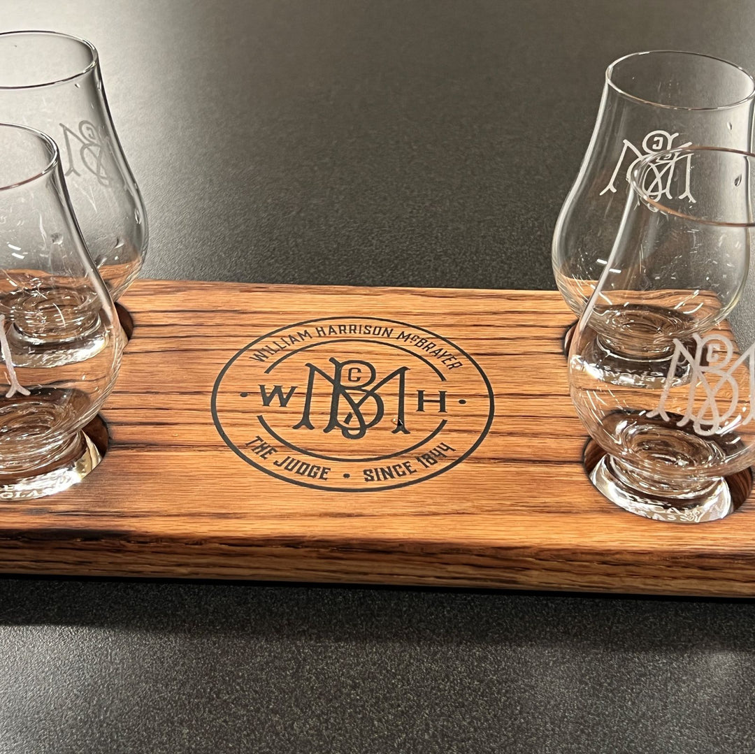 4 Glencairn® Glass Flight Board – McBrayer Legacy Spirits